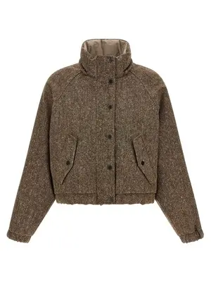 Brunello Cucinelli Cropped Hooded Down Jacket - Brown