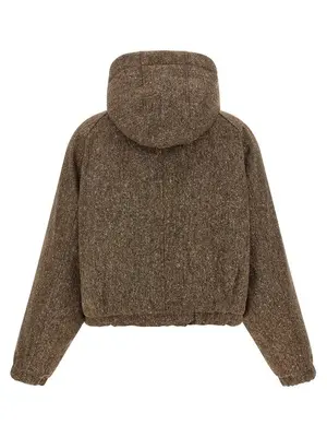 Brunello Cucinelli Cropped Hooded Down Jacket - Brown