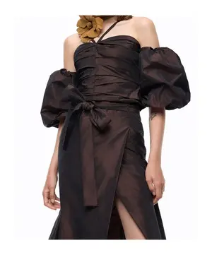 Pinko Crop Top With Puff Sleeves