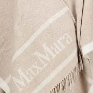 Max Mara Hilde Logo-intarsia Fringed Cape