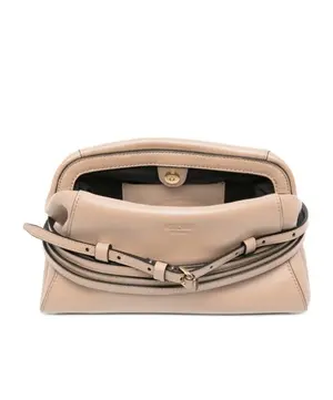 Moschino Buckle-detail Clutch Bag - Beige