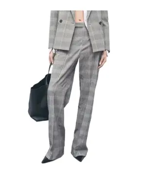 Patrizia Pepe Checked Tailored Trousers - Brown Check