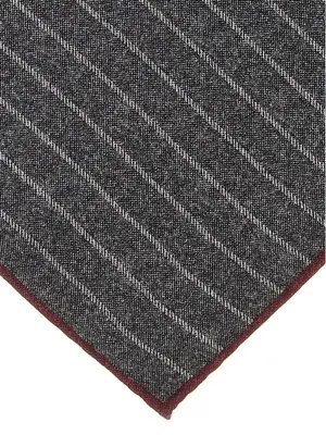 Brunello Cucinelli Pinstripe Hand-rolled Pocket Square - Black