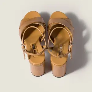 Miu Miu Leather Platform Sandals