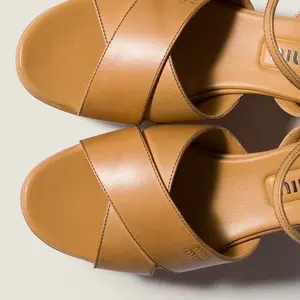 Miu Miu Leather Platform Sandals