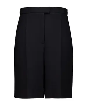 Valentino Garavani Vlogo Plaque Pleated Shorts - Black