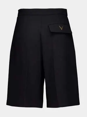 Valentino Garavani Vlogo Plaque Pleated Shorts
