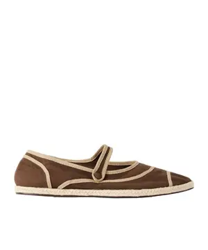 Staud Canvas Pointed Mary Jane Flats