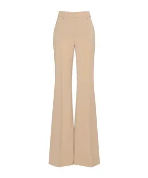 Sportmax Tailored Flare Trousers With Belt Loops - Nude