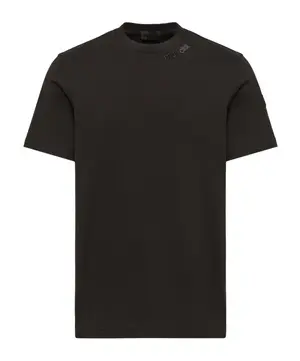 Moncler Logo-embroidered T-shirt - Black