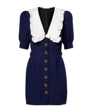 Alessandra Rich Belted Silk Jacquard Minidress