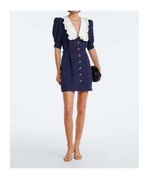 Alessandra Rich Belted Silk Jacquard Minidress