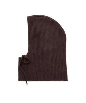 YVES SALOMON Ribbed Cashmere Balaclava - Black