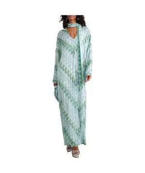 Missoni Gradient Feather Print Long Cover-up