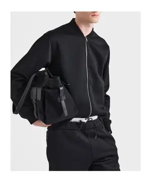 Prada Zip-up Bomber Jacket With Pockets