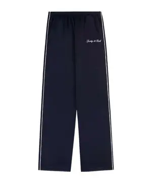 SPORTY  RICH Dark Navy Blue Classic Logo Retro Sweatpants - Deep Navy Blue