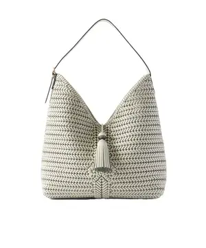 ANYA HINDMARCH Chevron Woven Tote Bag - White