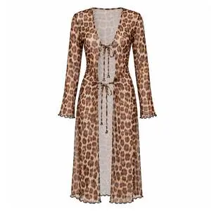 CHIARELLA Yellow / Black Sirena Cape Beach Cover-up – Leopard Print - Yellow/black