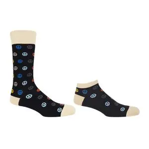 PEPER HAROW - MADE IN ENGLAND Peace Luxury Crew & Trainer Men’s Socks Bundle