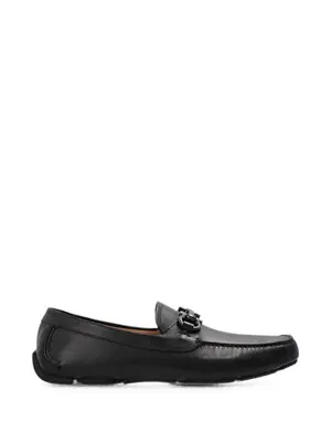 FERRAGAMO Leather Driver Shoes - Black