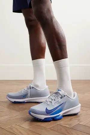 Nike Air Zoom Infinity Tour 2 Rubbertrimmed Flyknit Golf Sneakers - Blue