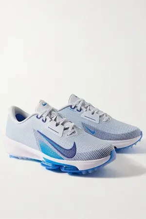 Nike Air Zoom Infinity Tour 2 Rubbertrimmed Flyknit Golf Sneakers - Blue
