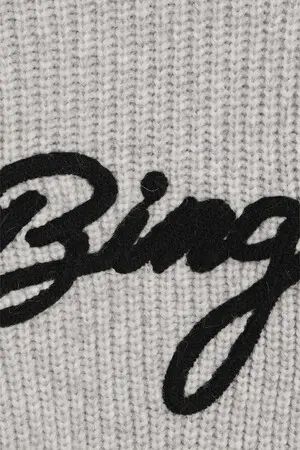 ANINE BING Sydney Appliquéd Ribbedknit Sweater
