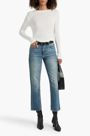 ANINE BING Micro Modal And Cashmere-blend Top