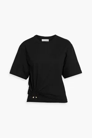 Rabanne Embellished Cottonjersey Tshirt - Black