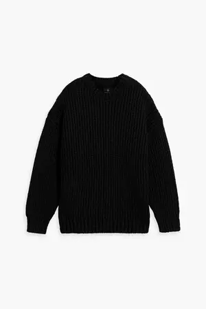 ANINE BING Sydney Ribbedknit Sweater - Black