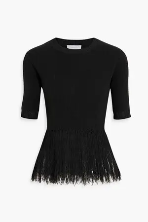 Rabanne Fringed Linen Top - Black