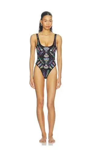 OCEANUS One Piece Shell Embellished Swimsuit