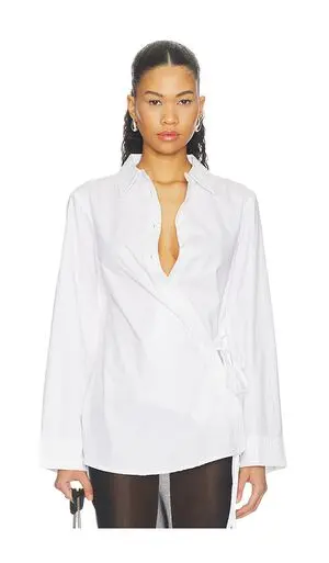 DL1961 Agnes Wrap Top In White