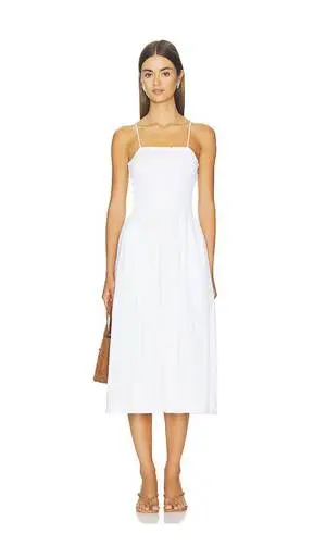 Madewell Ribbed Poplin Smocked Bodice Dress