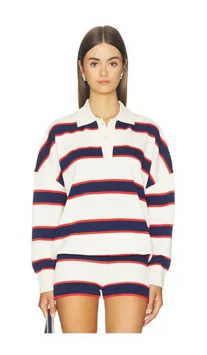 SEROYA Taby Striped Sweater - Eggshell Stripe