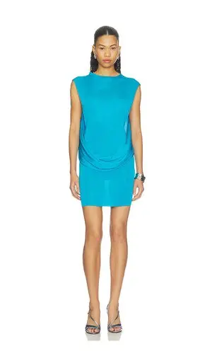 ISA BOULDER Crimson Drape Dress In Blue