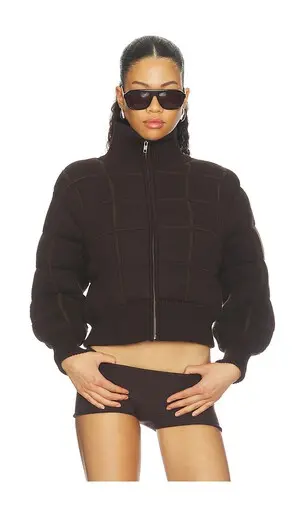 ISA BOULDER Ripped Quilt Bomber Jacket
