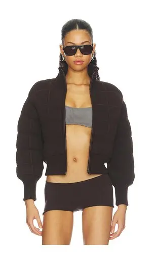 ISA BOULDER Ripped Quilt Bomber Jacket