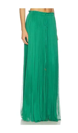 Hanne Bloch Silk Tulle Maxi Skirt - Green