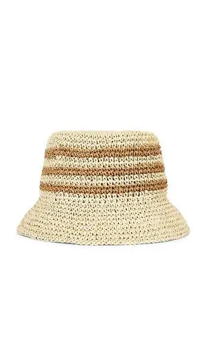Gigi Pip Sal Bucket Hat In Beige - Stripe