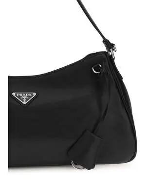 Prada Aimée Leather Shoulder Bag - Black
