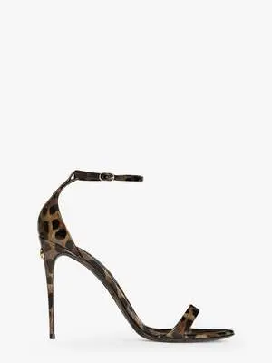 Dolce & Gabbana Leopard Print Leather Stiletto Sandals - Multicolor