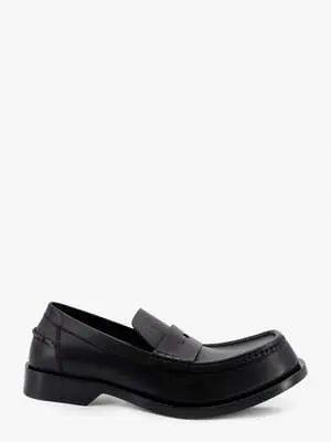 Loewe Bobine Leather Loafers With Engraved Anagram Logo - Black