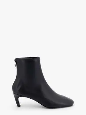 TOTEME Leather Ankle Boots - Black