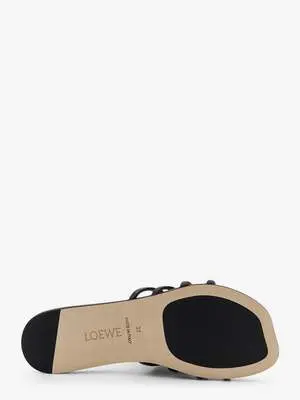 Loewe Anagram Petal Leather Sandals - Black