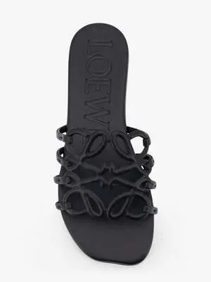 Loewe Anagram Petal Leather Sandals - Black