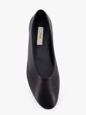 TOTEME Leather Ballerinas - Black