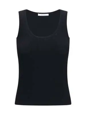 Max Mara Ribbed Jersey Tank Top - Black