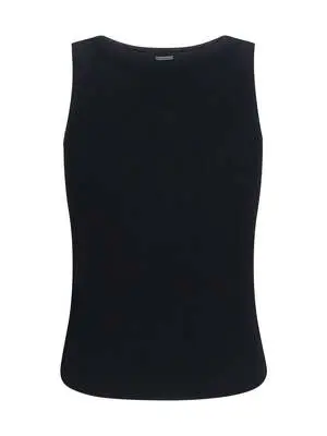 Max Mara Ribbed Jersey Tank Top - Black