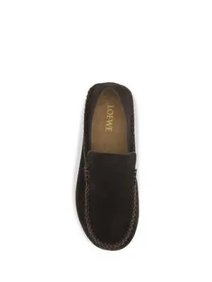 Loewe Rambla Suede Calfskin Loafers - Brown